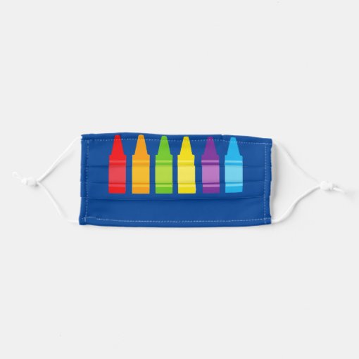 Cute Custom Teacher Crayon Adult Cloth Face Mask | Zazzle