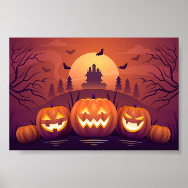 Cute Customizable Halloween Poster | Zazzle