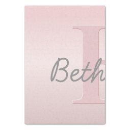 Cute Customizable Pink Monogram & Your Name Script Tissue Paper | Zazzle