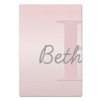 Cute Customizable Pink Monogram & Your Name Script Tissue Paper | Zazzle