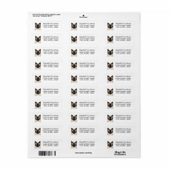 Cute customizable siamese cat return address label | Zazzle