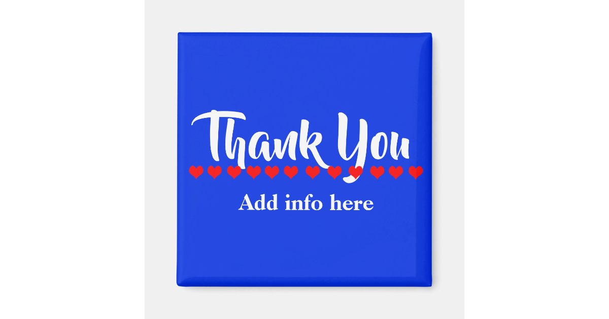 Cute Customize Thank You Magnet | Zazzle
