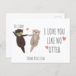 Cute Customized I love you like no otter Postcard | Zazzle