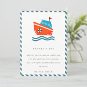 Cute Cute Kids Nautical Boat Any Age Birthday Thank You Card | Zazzle