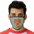 Cute Dachshund Cartoon Dog | Funny Wiener Dog Face Mask | Zazzle
