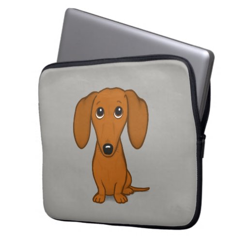 Cute Dachshund | Cartoon Wiener Dog Laptop Sleeve | Zazzle