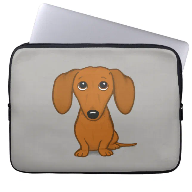 Cute Dachshund | Cartoon Wiener Dog Laptop Sleeve | Zazzle