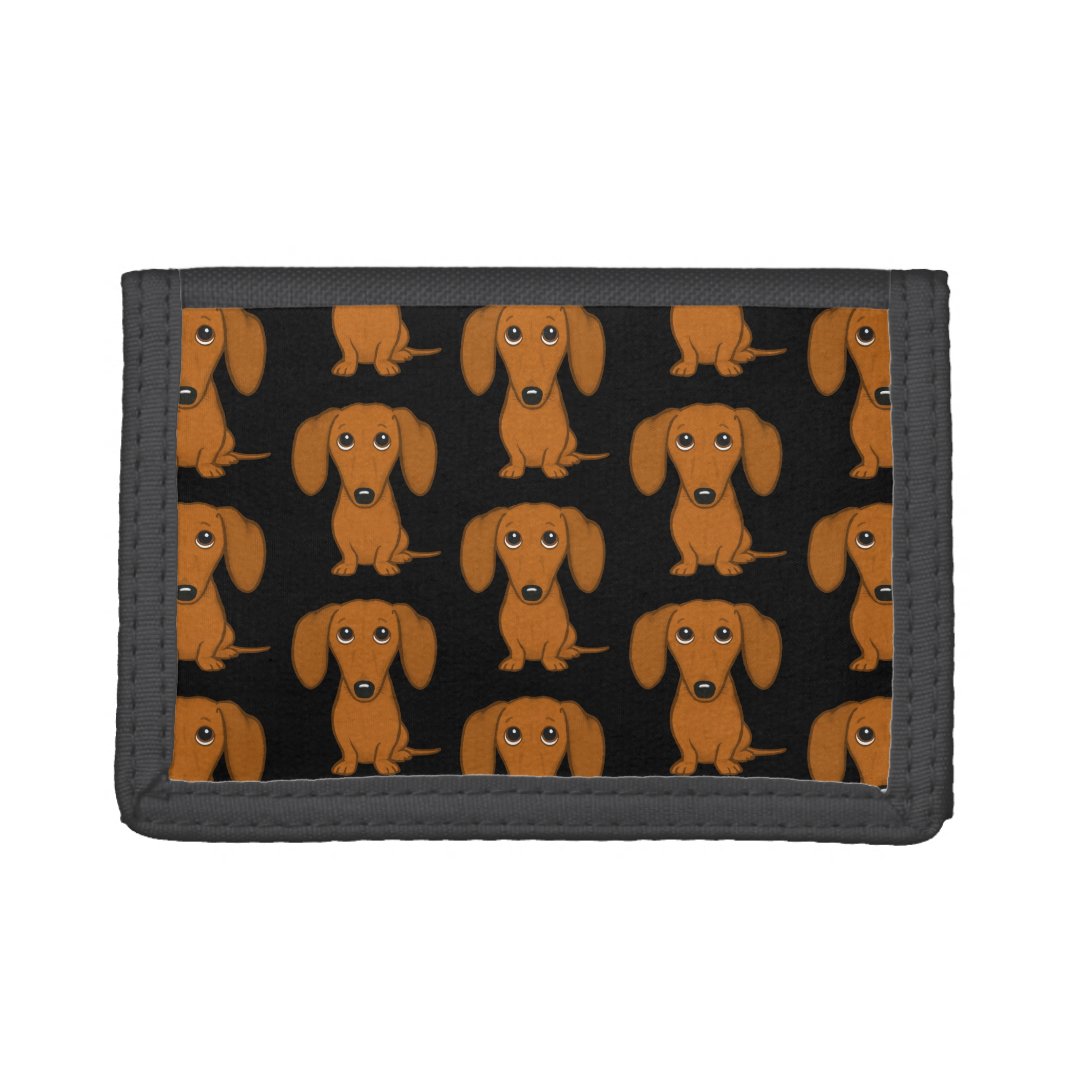 Cute Dachshunds Pattern | Wiener Dogs Trifold Wallet | Zazzle
