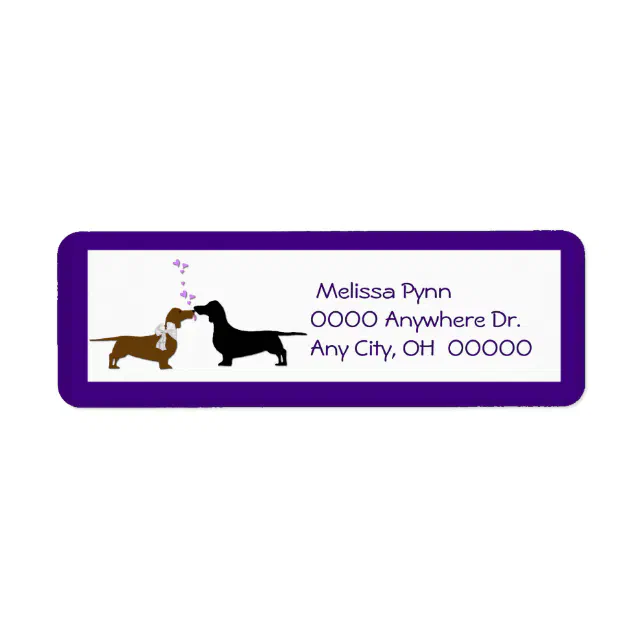 Cute Dachshunds Return Address Label | Zazzle