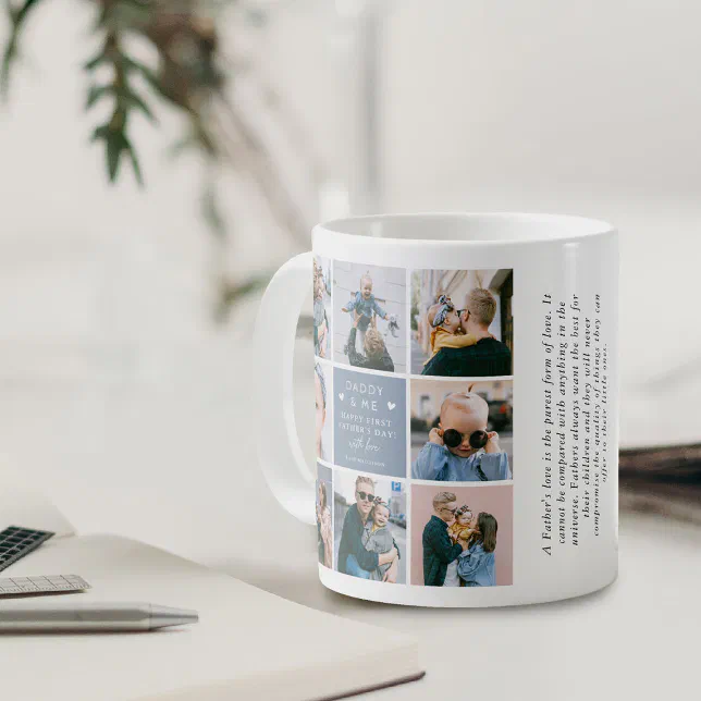Cute 'Daddy & Me' Photo Collage 1st Father's Day Coffee Mug | Zazzle