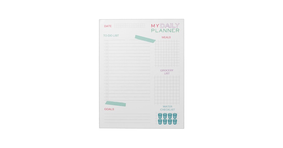 Cute Daily Planner Notepad | Zazzle