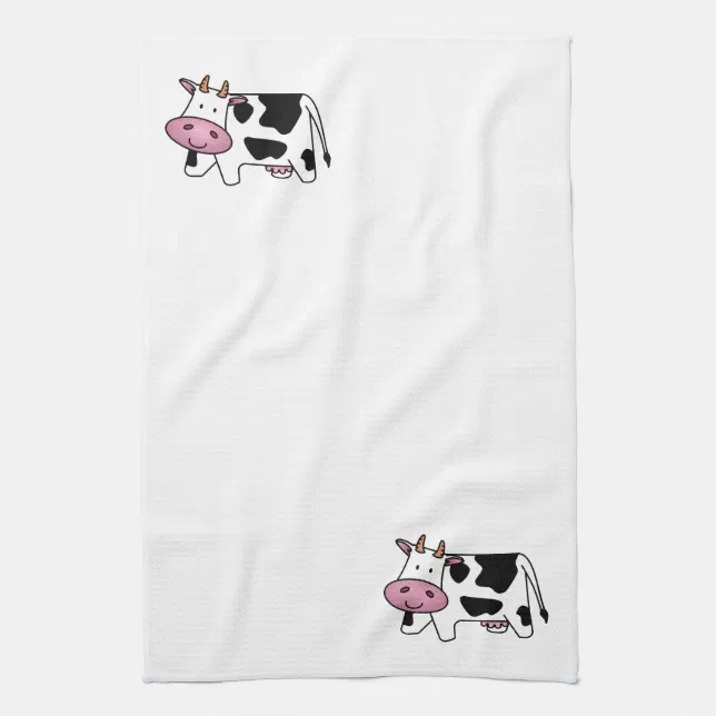 Cute Dairy Cow Kitchen Towel | Zazzle