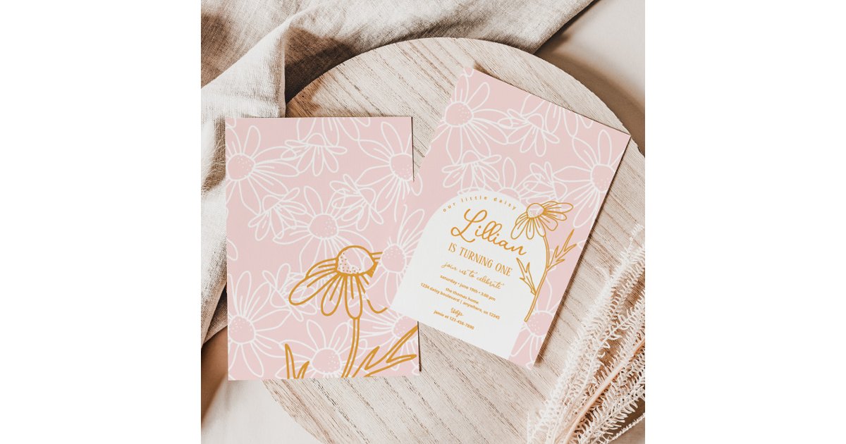 Cute Daisy Birthday Party Invitation | Zazzle