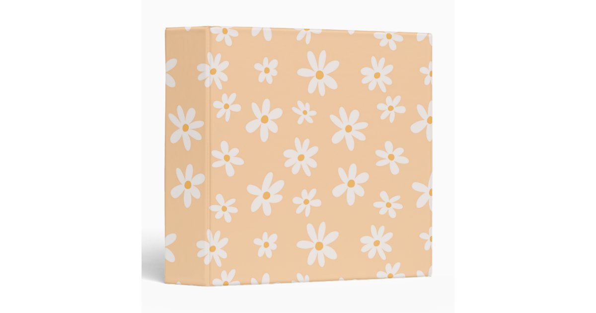Cute Daisy Flower Pattern 3 Ring Binder | Zazzle
