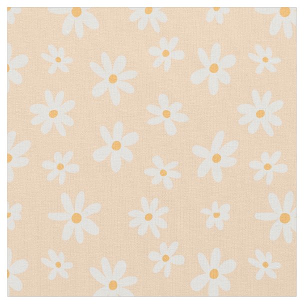 Cute Pink Daisy Flower Pattern Fabric | Zazzle