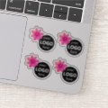 Cute Daisy Flowers Girly Pink Logo Image Template Sticker | Zazzle
