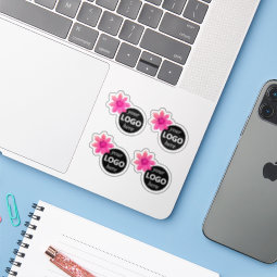 Cute Daisy Flowers Girly Pink Logo Image Template Sticker | Zazzle
