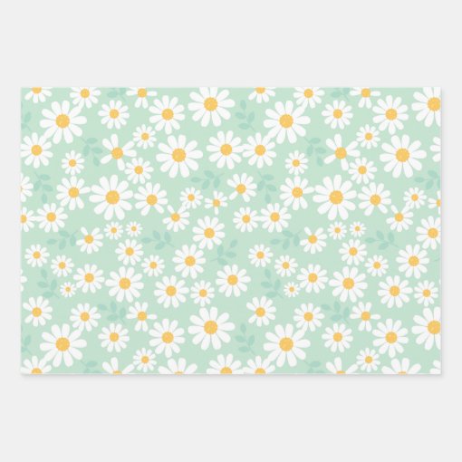Cute Daisy Flowers Spring Summer Easter Gift Wrapping Paper Sheets | Zazzle