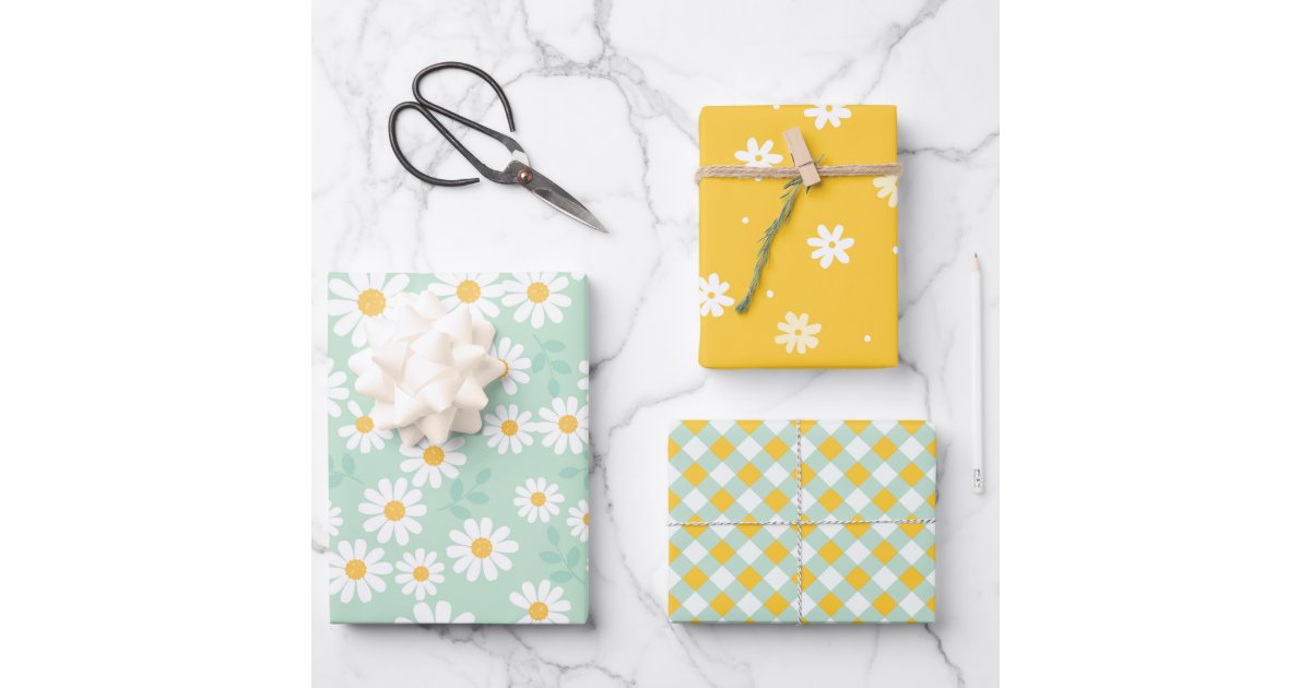 Cute Daisy Flowers Spring Summer Easter Gift Wrapping Paper Sheets | Zazzle