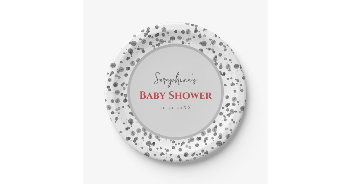 Cute Dalmatian Spots Baby Shower Paper Plates | Zazzle