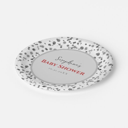 Cute Dalmatian Spots Baby Shower Paper Plates | Zazzle