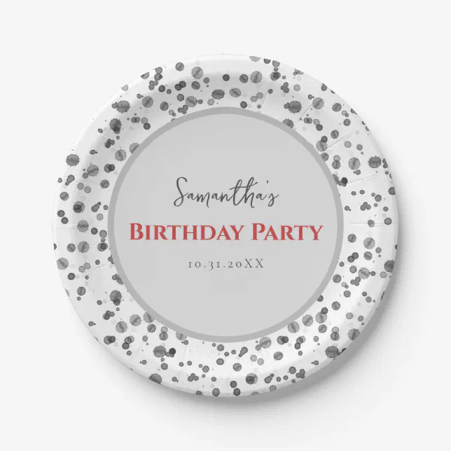 Cute Dalmatian Spots Kids Birthday Party Paper Plates | Zazzle