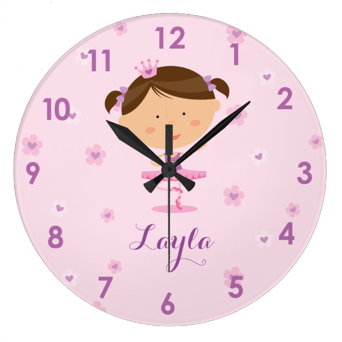 Cute Dancer Ballerina Girl Wall Clock | Zazzle.com