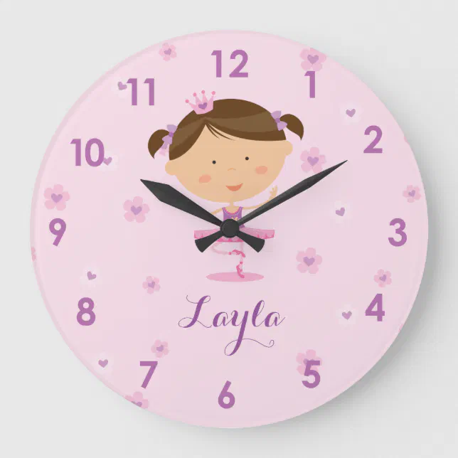 Cute Dancer Ballerina Girl Wall Clock | Zazzle