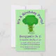 Cute dancing broccoli personalized birthday invitation | Zazzle