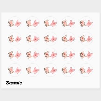Cute Dancing Cartoon Pigs Sticker | Zazzle