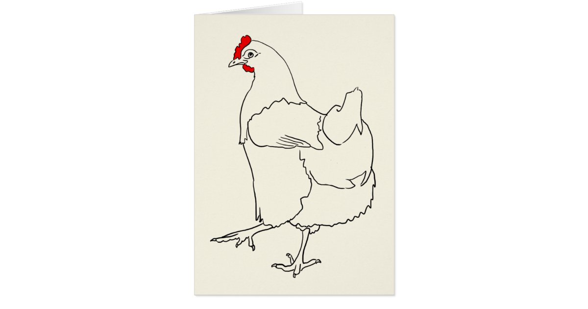 Cute Dancing Chicken Funny Line Drawing Animal Art | Zazzle