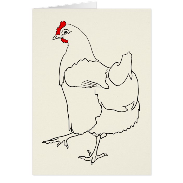Cute Dancing Chicken Funny Line Drawing Animal Art | Zazzle.com