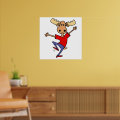Cute Dancing Moose Cartoon Poster | Zazzle