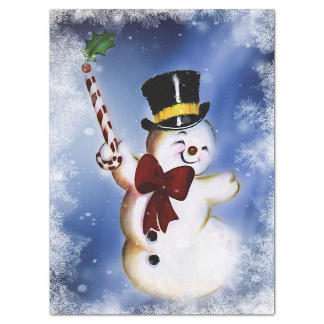 Cute dancing Snowman Tissue Paper | Zazzle