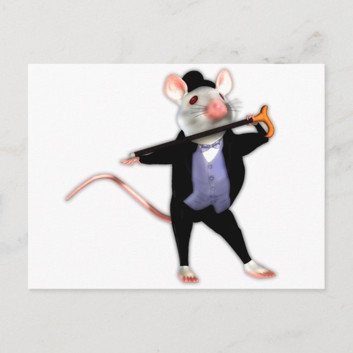 Cute Dapper Mouse, the Dancing Cartoon Mouse Postcard | Zazzle.com