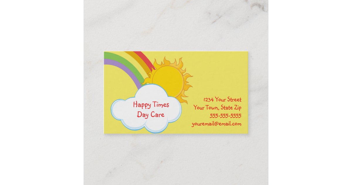 Cute Daycare Rainbow Business Cards | Zazzle