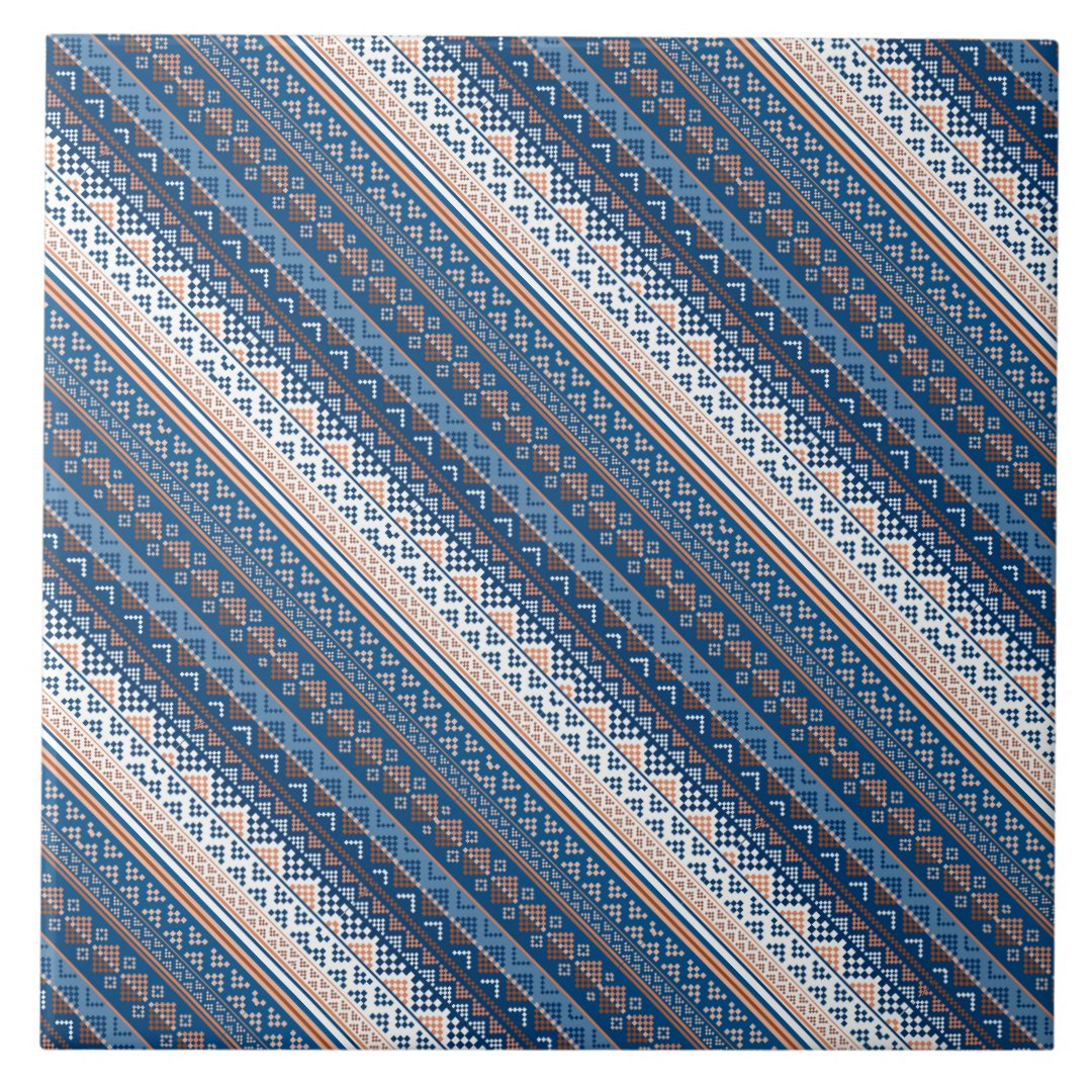 Cute decorative ukrainian patterns design tile | Zazzle