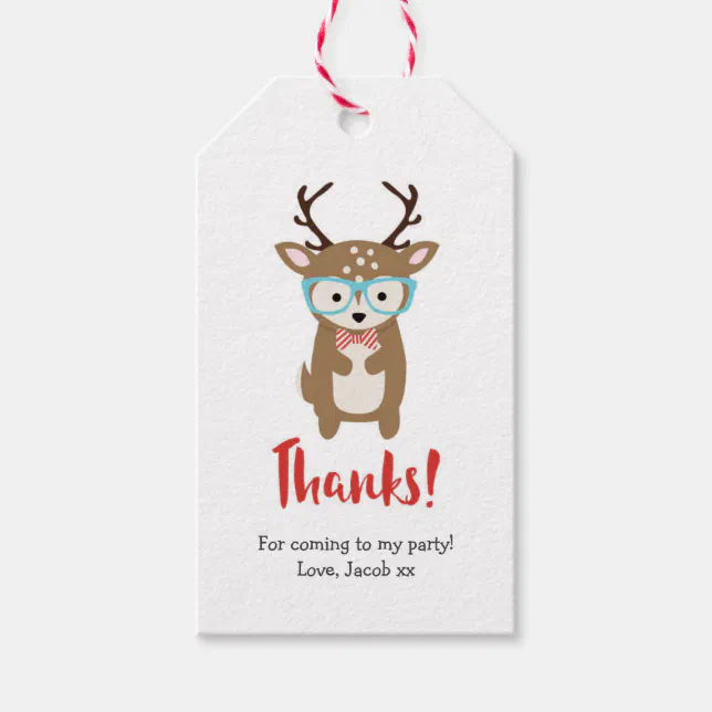 Cute Deer Thank you tags | Party favour tags | Zazzle