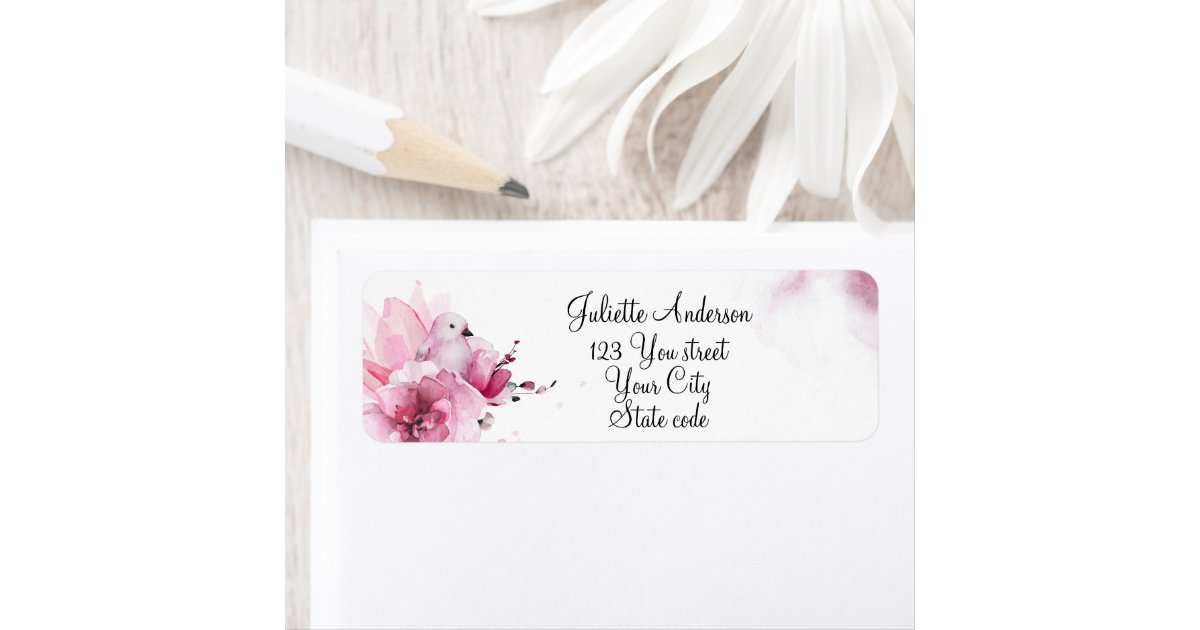Cute delicate flowers Return Address Label | Zazzle