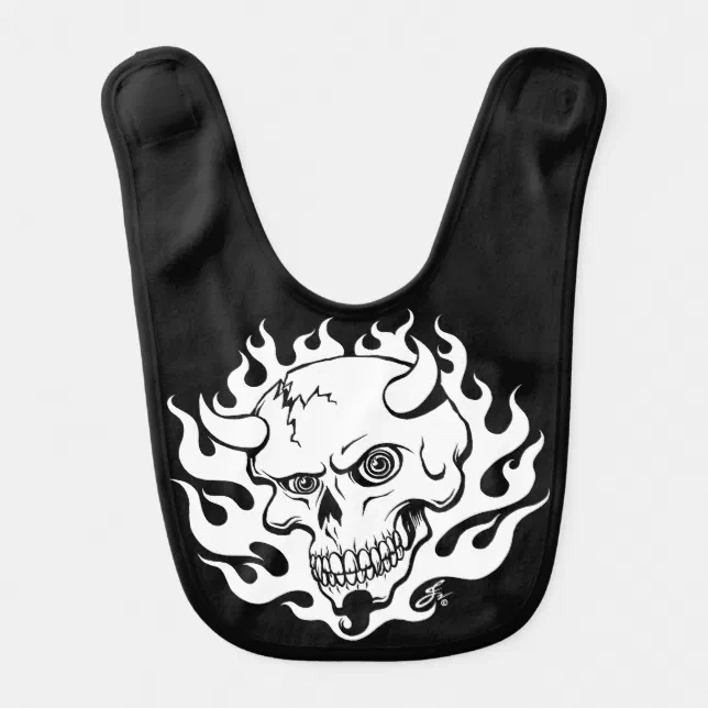 Cute Demon Skull for Little Devil Baby Bib | Zazzle