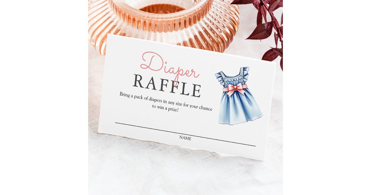 Cute Denim Blue Jean Diaper Raffle Enclosure Card | Zazzle