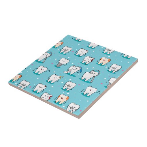 Cute Dental Pattern Ceramic Tile | Zazzle
