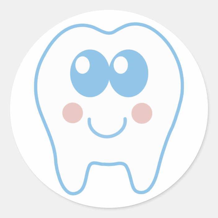 Cute Dental Tooth Classic Round Sticker | Zazzle.com