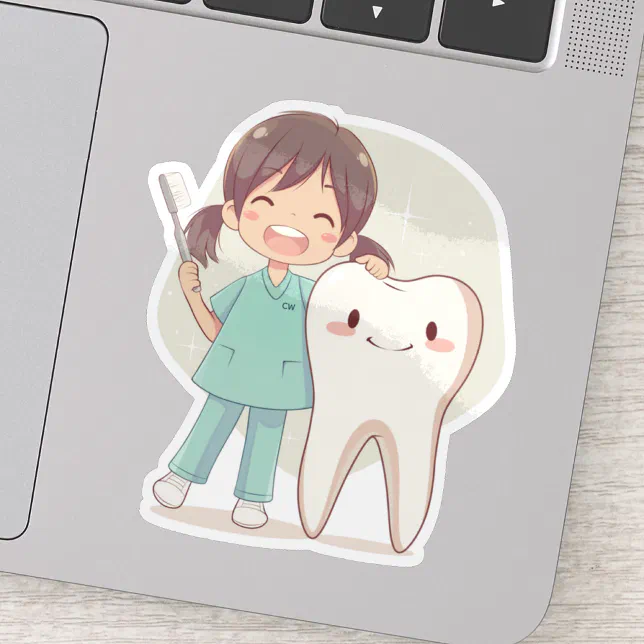 Cute Dental Tooth Dentist Sticker | Zazzle