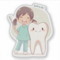 Cute Dental Tooth Smile Sticker | Zazzle