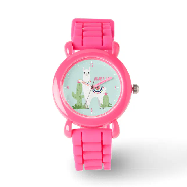 Cute Desert Llama Personalized Girl's Watch | Zazzle