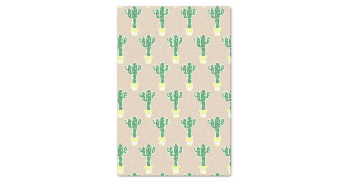 Cute Desert Potted Cactus Tissue Paper | Zazzle