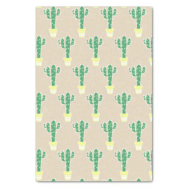 Cute Desert Potted Cactus Tissue Paper | Zazzle