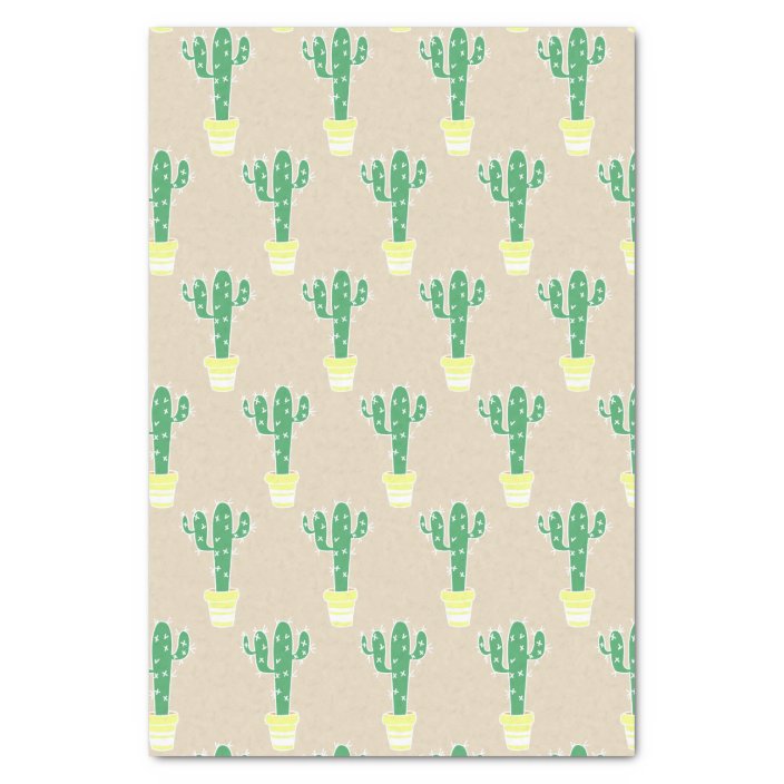 Cute Desert Potted Cactus Tissue Paper | Zazzle.com