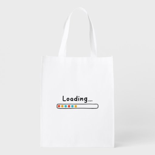 Cute Design Dad Jokes Loading For Father's Day Grocery Bag | Zazzle